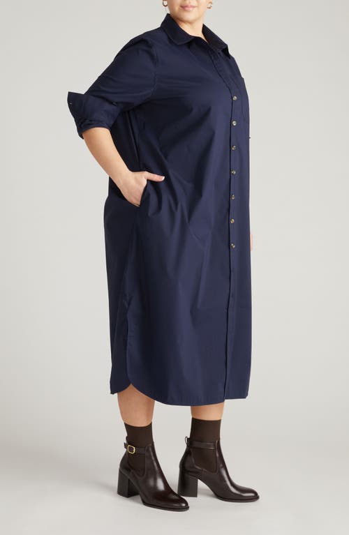 UNIVERSAL STANDARD Odeon Long Sleeve Midi Shirtdress